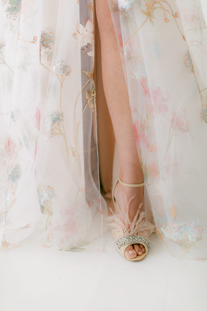 Hand Painted Floral Wedding Dress: Hand Painted by Savin London
